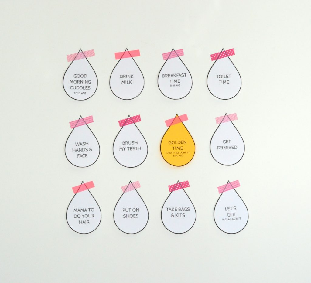 DIY kids morning routine chart
