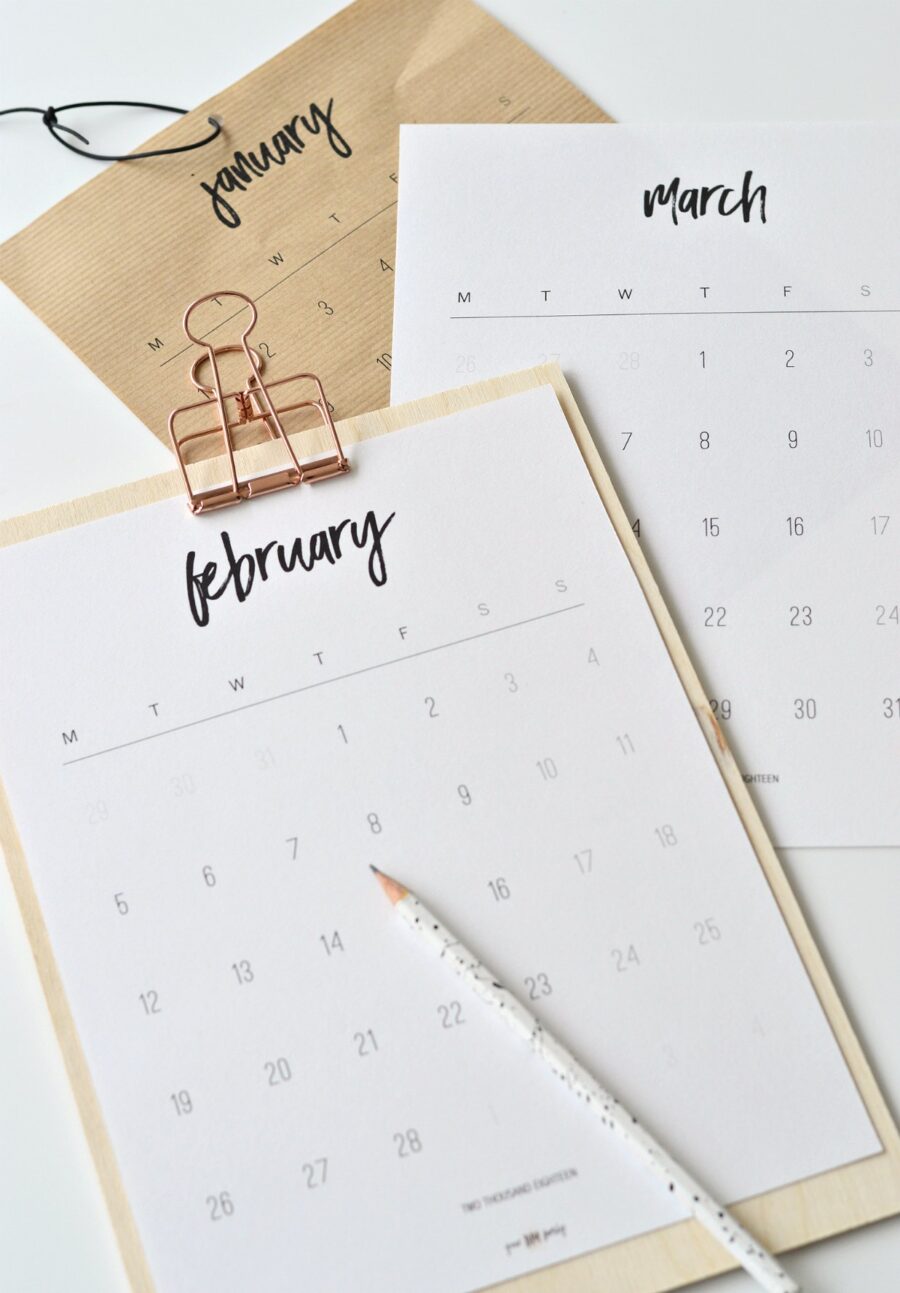 Free printable February 2018 calendar - DIY home decor - Your DIY Family