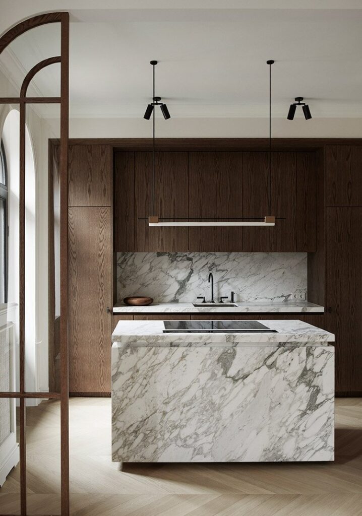 5 minimalist marble and wood kitchens - best home decor